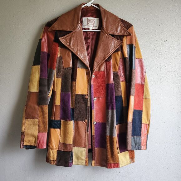 Patchwork | Jackets & Coats | Vintage Kantex Leather Patchwork Jacket Sz 2 Suede Retro Hippie ...